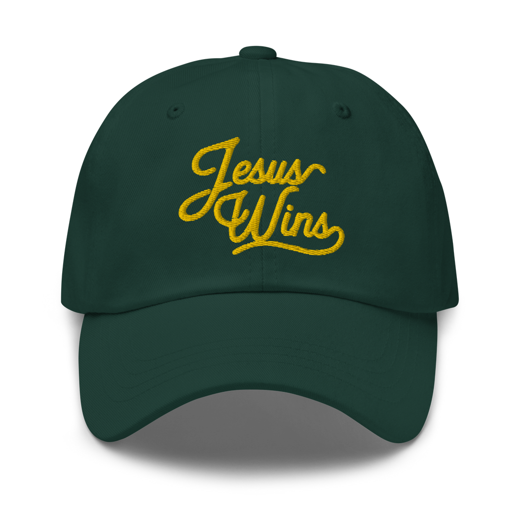 Jesus Wins Dad Hat Spruce Blaze Media Shop jesus-wins-dad-hat-spruce-blaze-media-shop