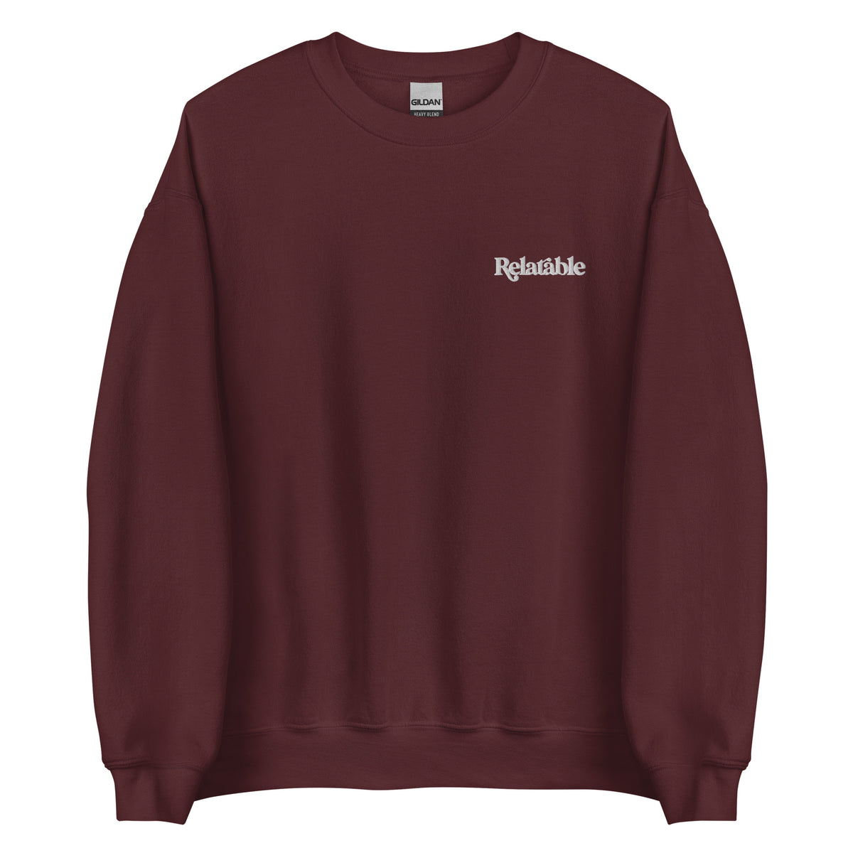 Relatable Embroidered Sweatshirt (Maroon) – Blaze Media Shop
